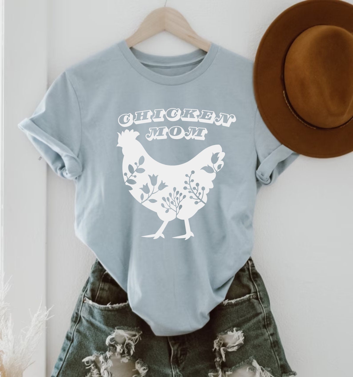 Chicken Mom Shirt on Comfort Colors, Chicken Shirt, Cute Chicken Farmer ...