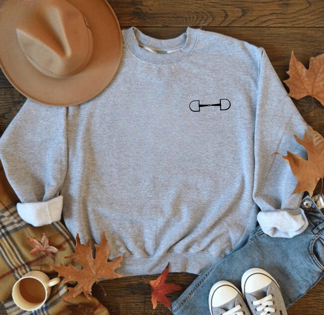 Equestrian Horse Bit Embroidery Sweatshirt, Riding Crewneck Jumper ...