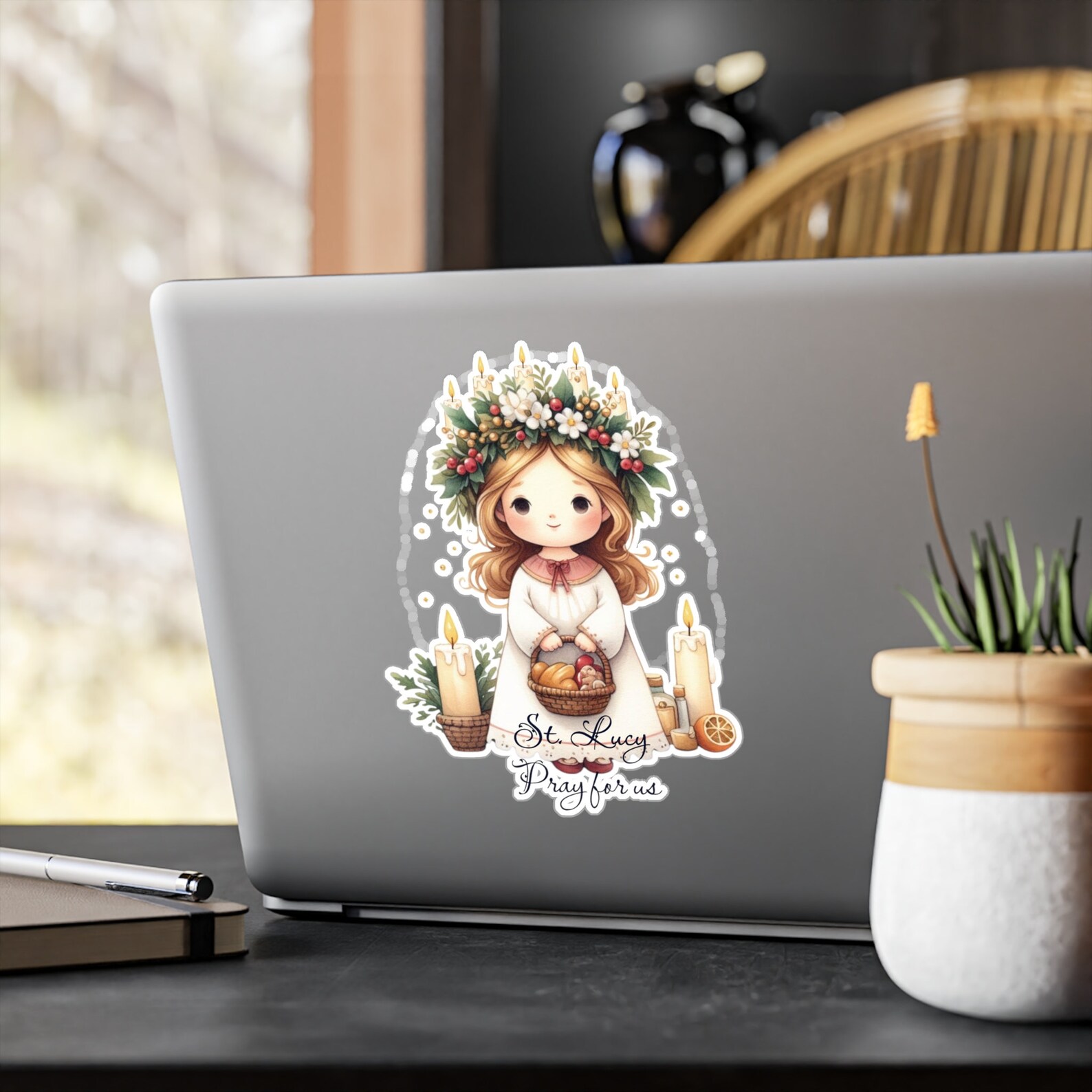 St. Lucy of Syracuse Sticker, Patron Saint of the Blind, Pray for Us ...
