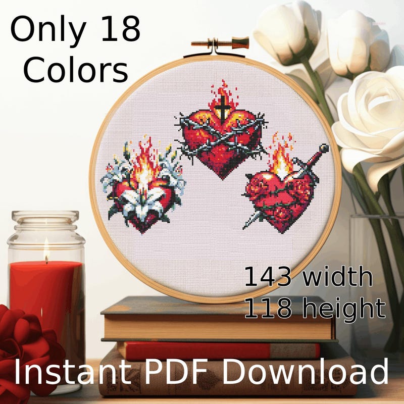 Sacred Heart Pattern - Etsy