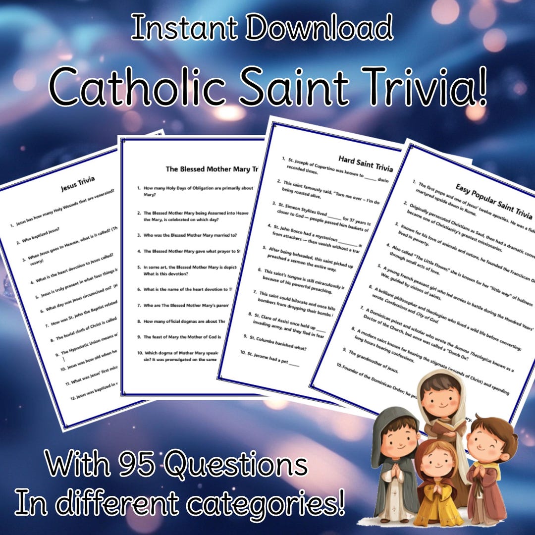 Catholic Saint Trivia, Catholic Trivia, Catholic Saint Trivia, Catholic ...