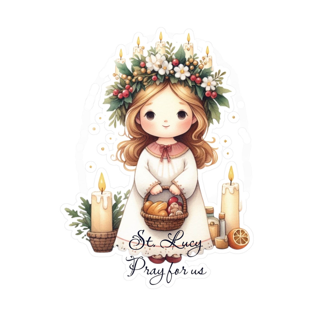 St. Lucy of Syracuse Sticker, Patron Saint of the Blind, Pray for Us ...