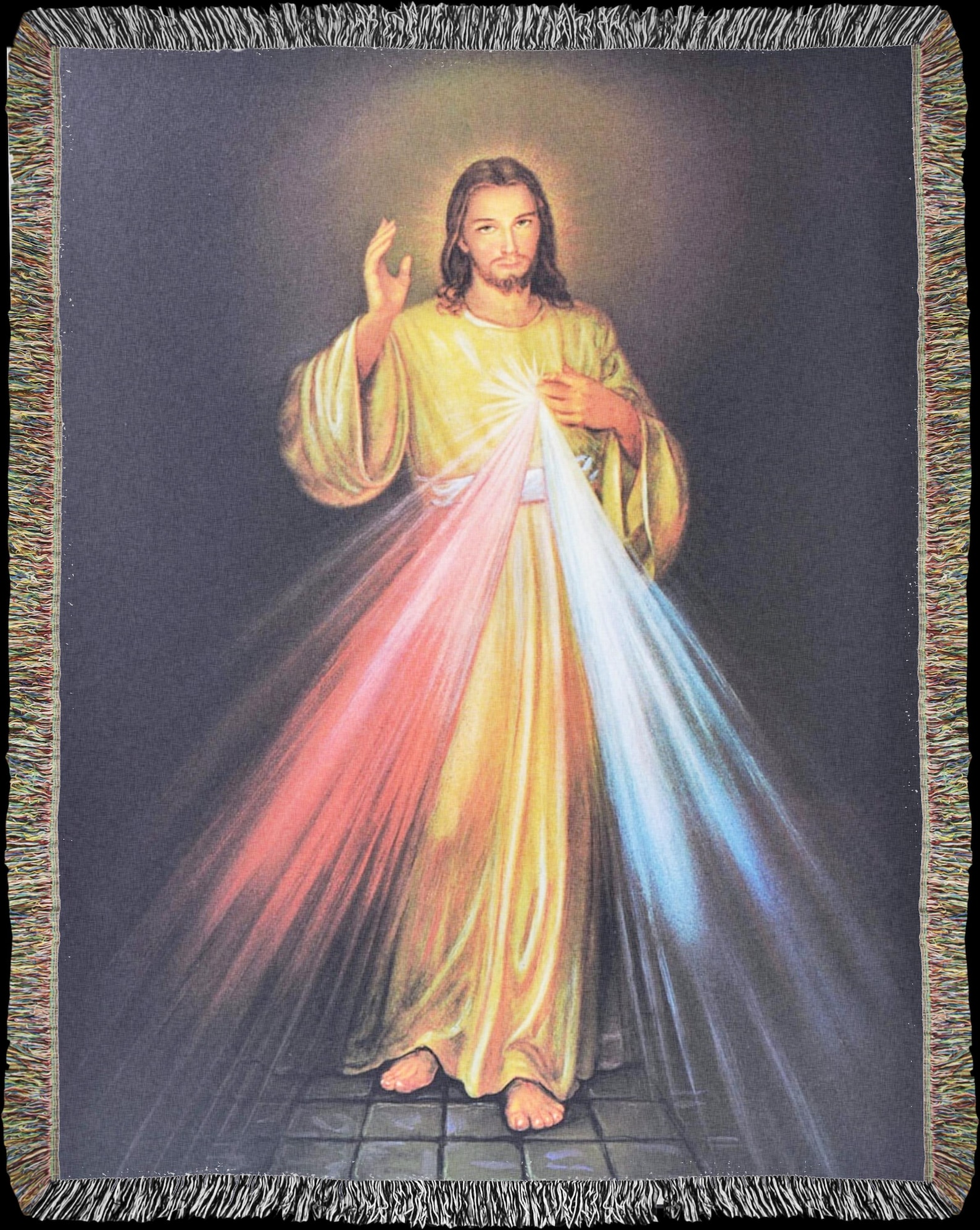 Divine Mercy Woven Blanket, Catholic Tapestry, Wall Hanging, Divine ...