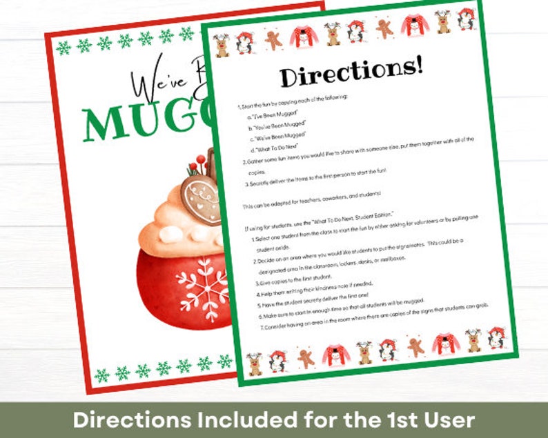 You've Been Mugged Printable Digital Download, Holiday Activity ...