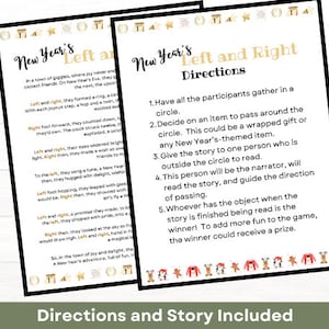 New Year's Left Right Game, New Year Printable, Adults, Kids, Pass the ...