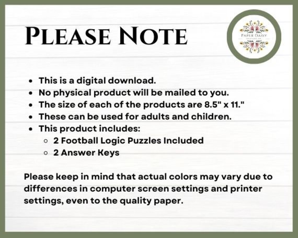Football Logic Puzzle - Printable - Kids - Family - Adults - Icebreaker ...