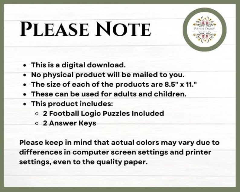 Football Logic Puzzle - Printable - Kids - Family - Adults - Icebreaker ...