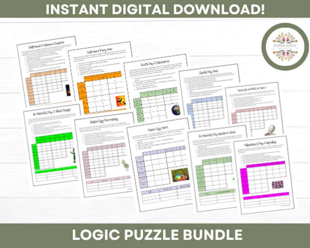 Logic Puzzles - Printables - Kids - Family - Adults - Icebreaker ...