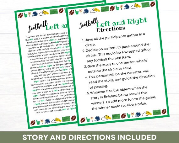 Football Left Right Game: Party Icebreaker (digital Download) - Etsy