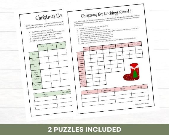 Christmas Logic Puzzle - Printable - Kids - Family - Adults ...