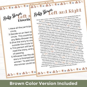 Baby Shower Left Right Game: Printable Party Game (instant Download) - Etsy
