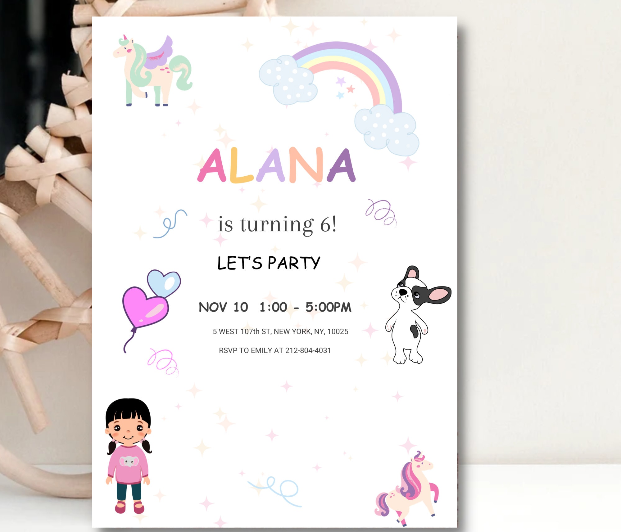 Editable Girl Birthday Invitation Printable Birthday Party - Etsy