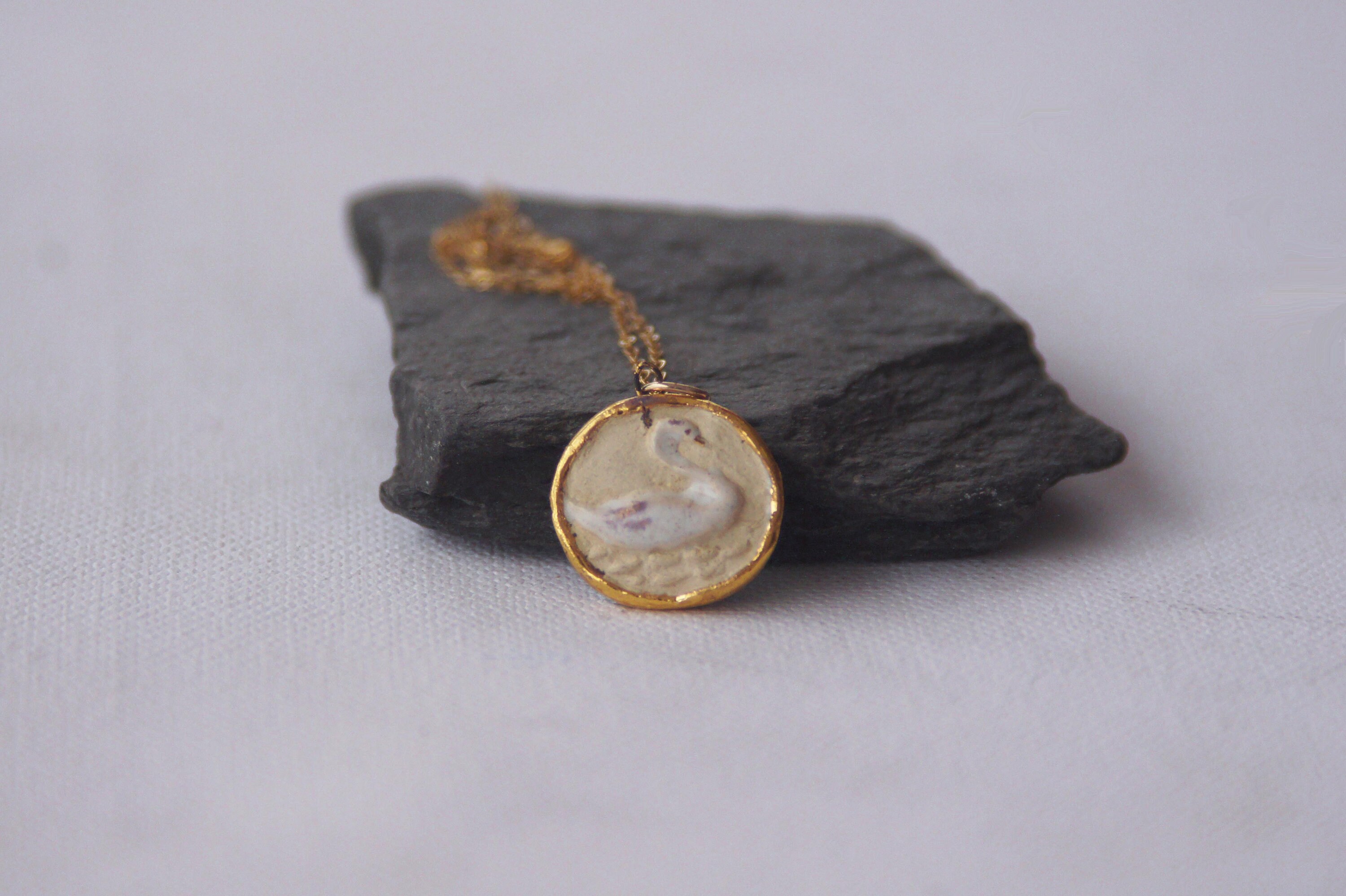 Elegant Cygnet Gold Pendant Necklace: Gold Silver Dainty Necklace ...