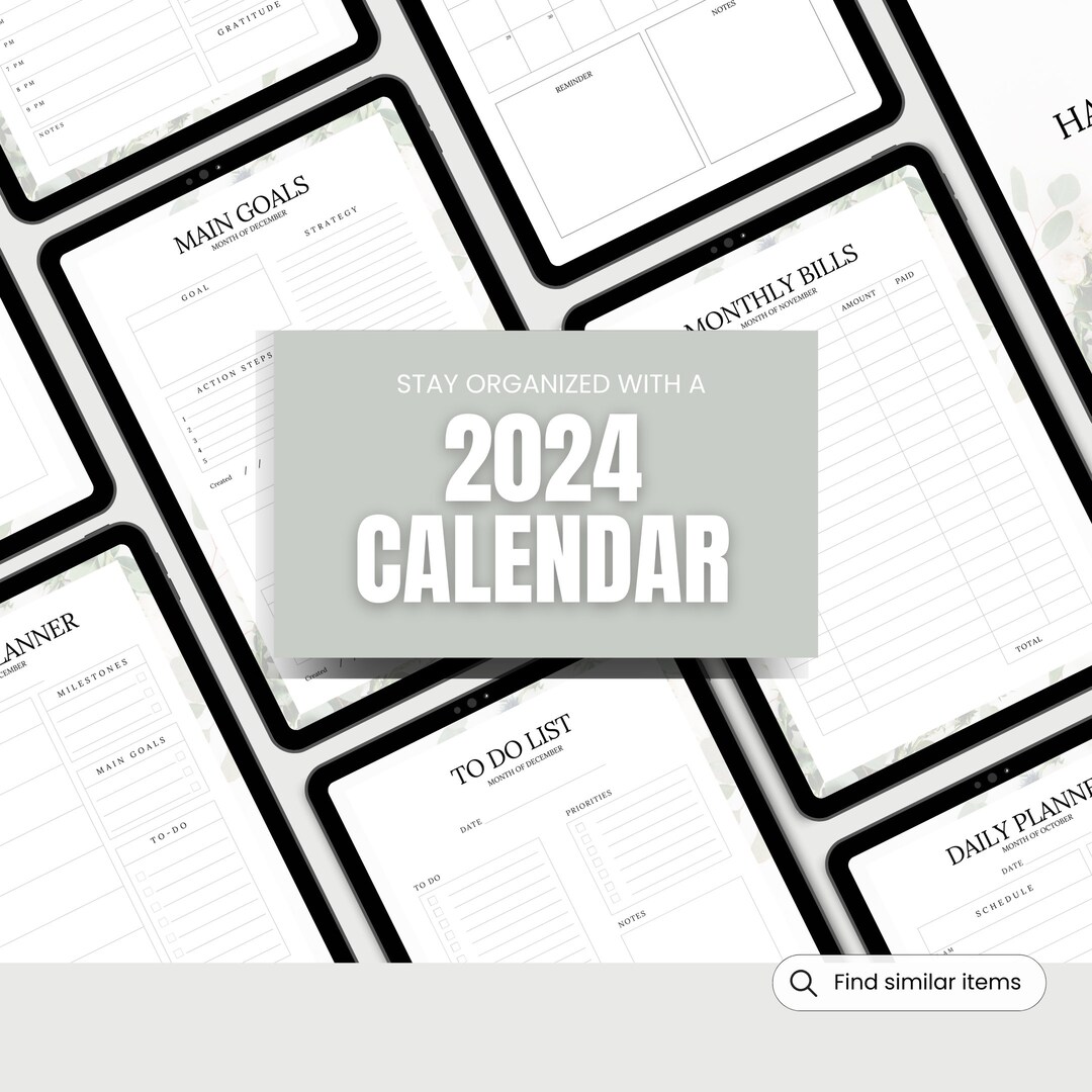 Ready to Use 2024 Calendar Weekly, Monthly and Daily Planner Stay ...