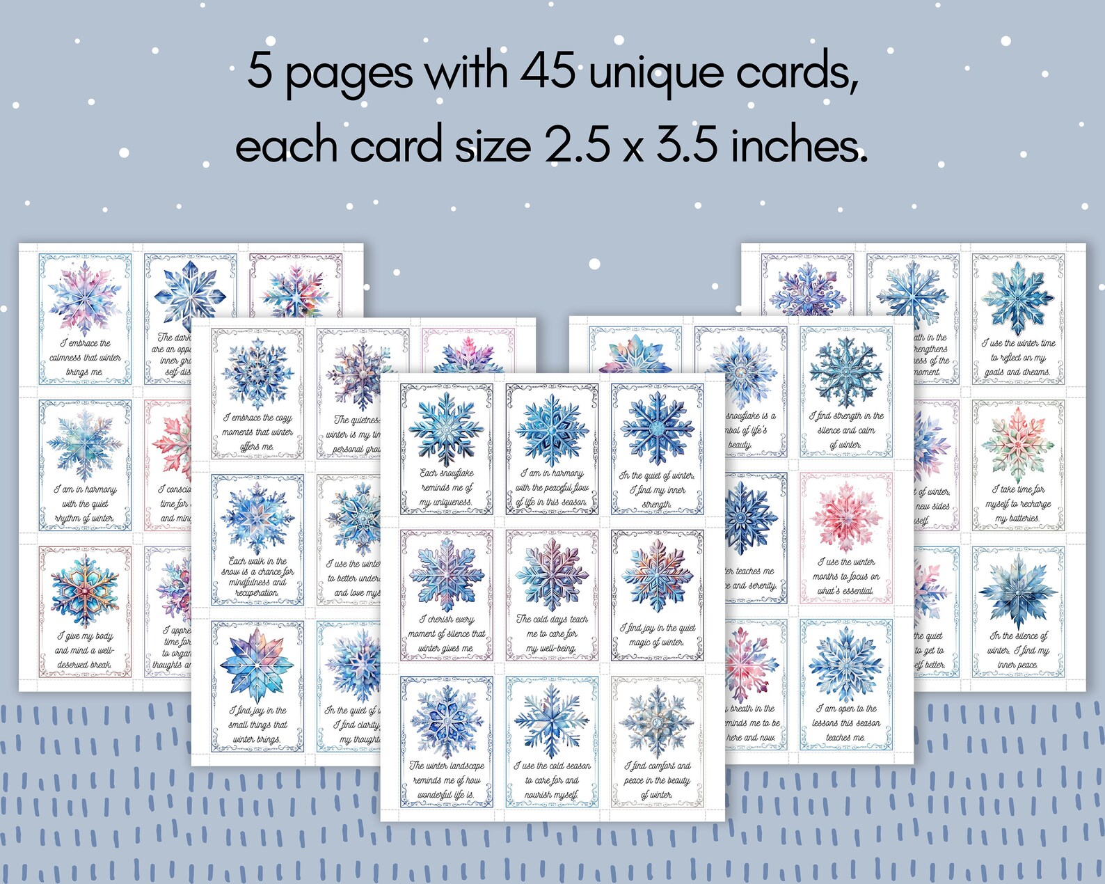 Affirmation Cards Printable, Winter Themed Self-love Card Deck ...