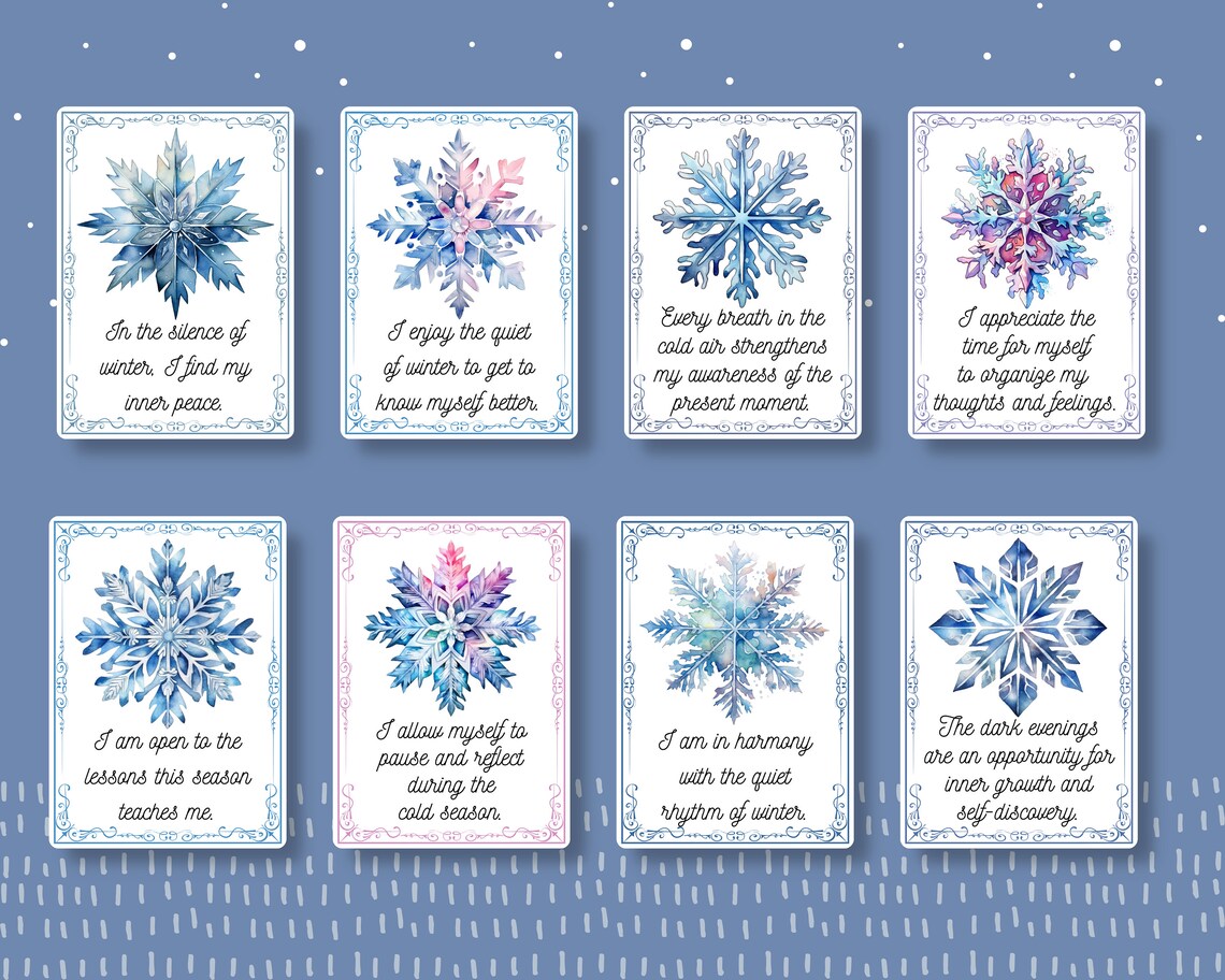 Affirmation Cards Printable, Winter Themed Self-love Card Deck ...