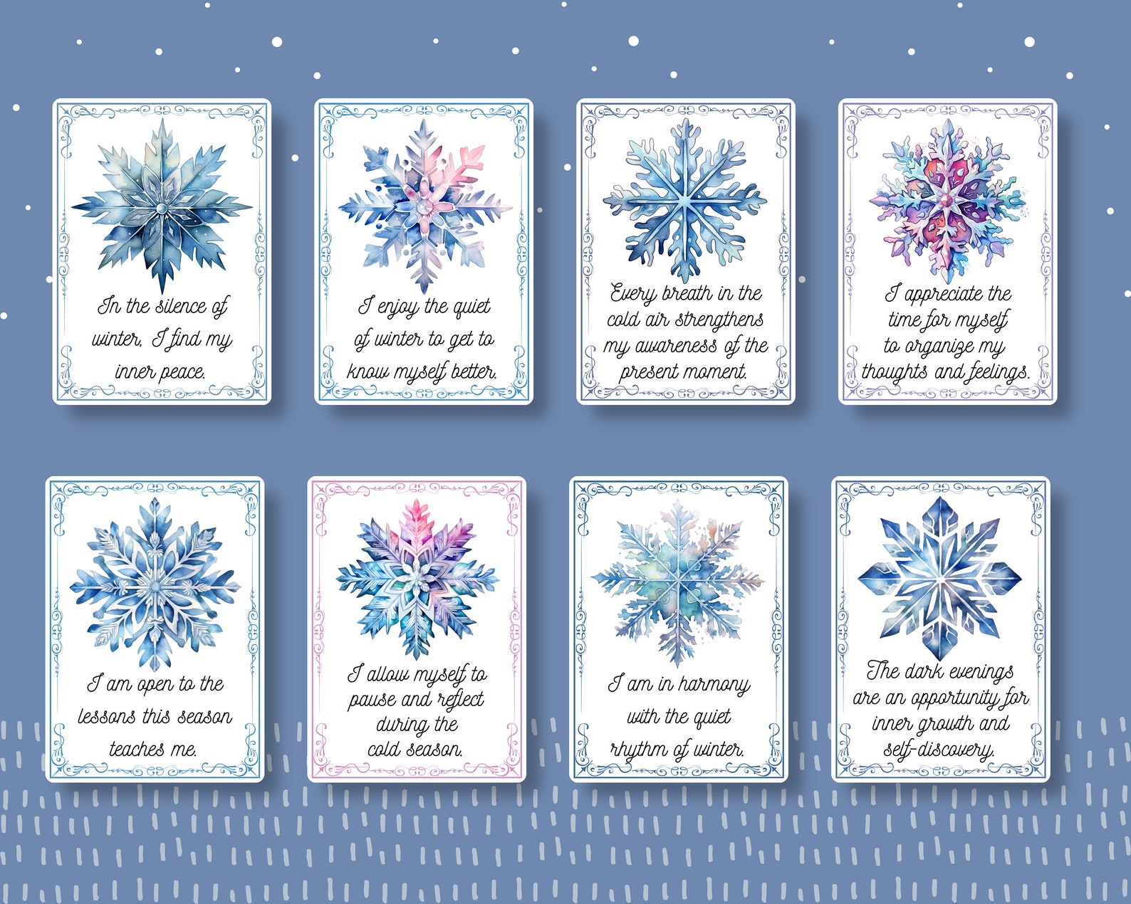 Affirmation Cards Printable, Winter Themed Self-love Card Deck ...