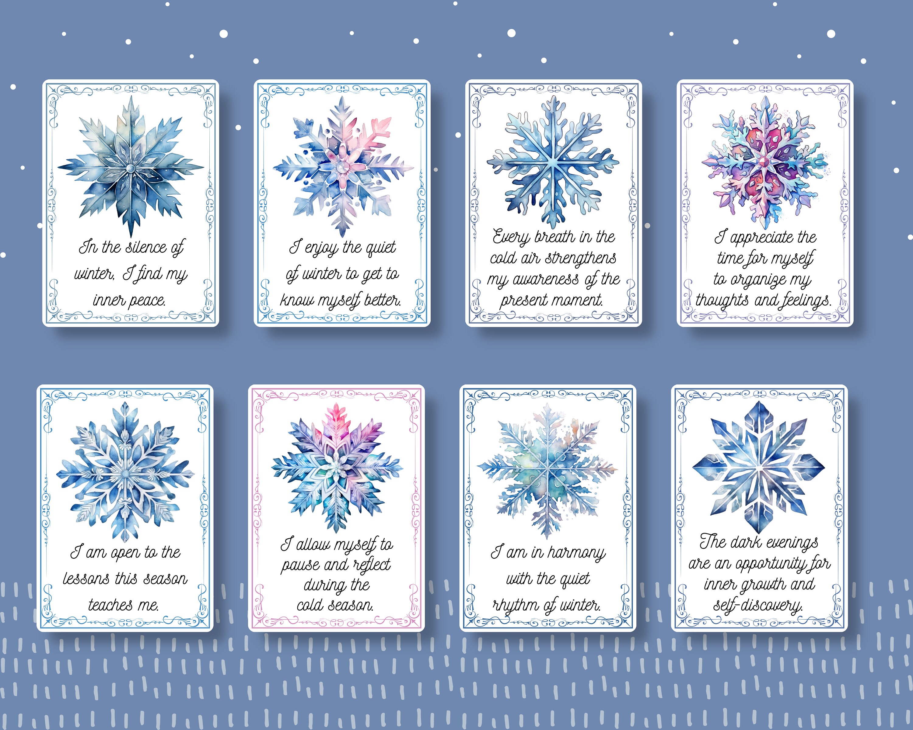 Affirmation Cards Printable, Winter Themed Self-love Card Deck ...