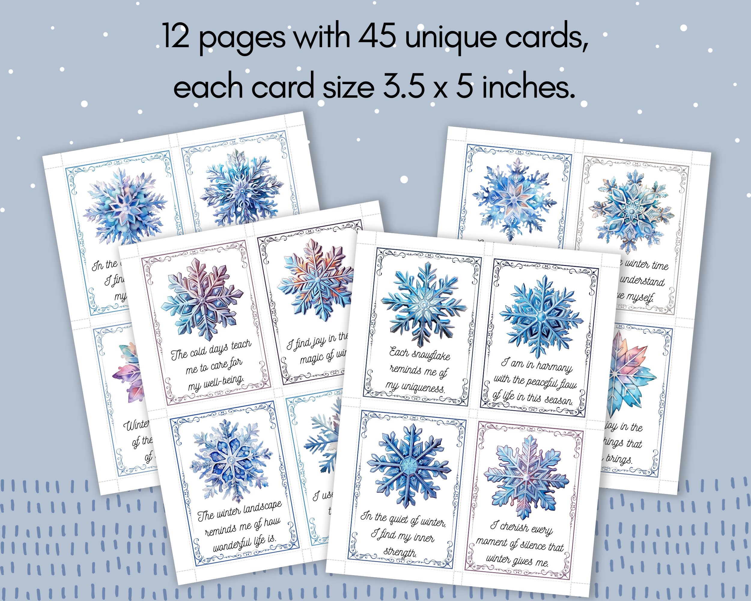 Affirmation Cards Printable, Winter Themed Self-love Card Deck ...