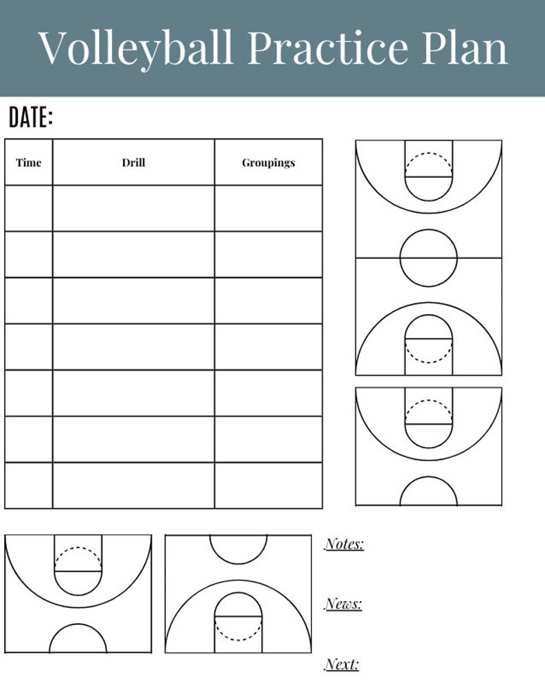 Volleyball Coaching Sheet, Volleyball Practice Plan, Volleyball Game ...