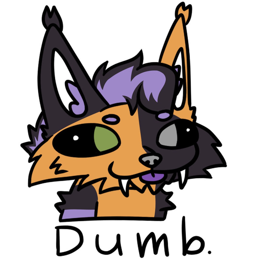 Halfie Dumb Sticker Vinyl Fursona Furry Youtuber Merch - Etsy
