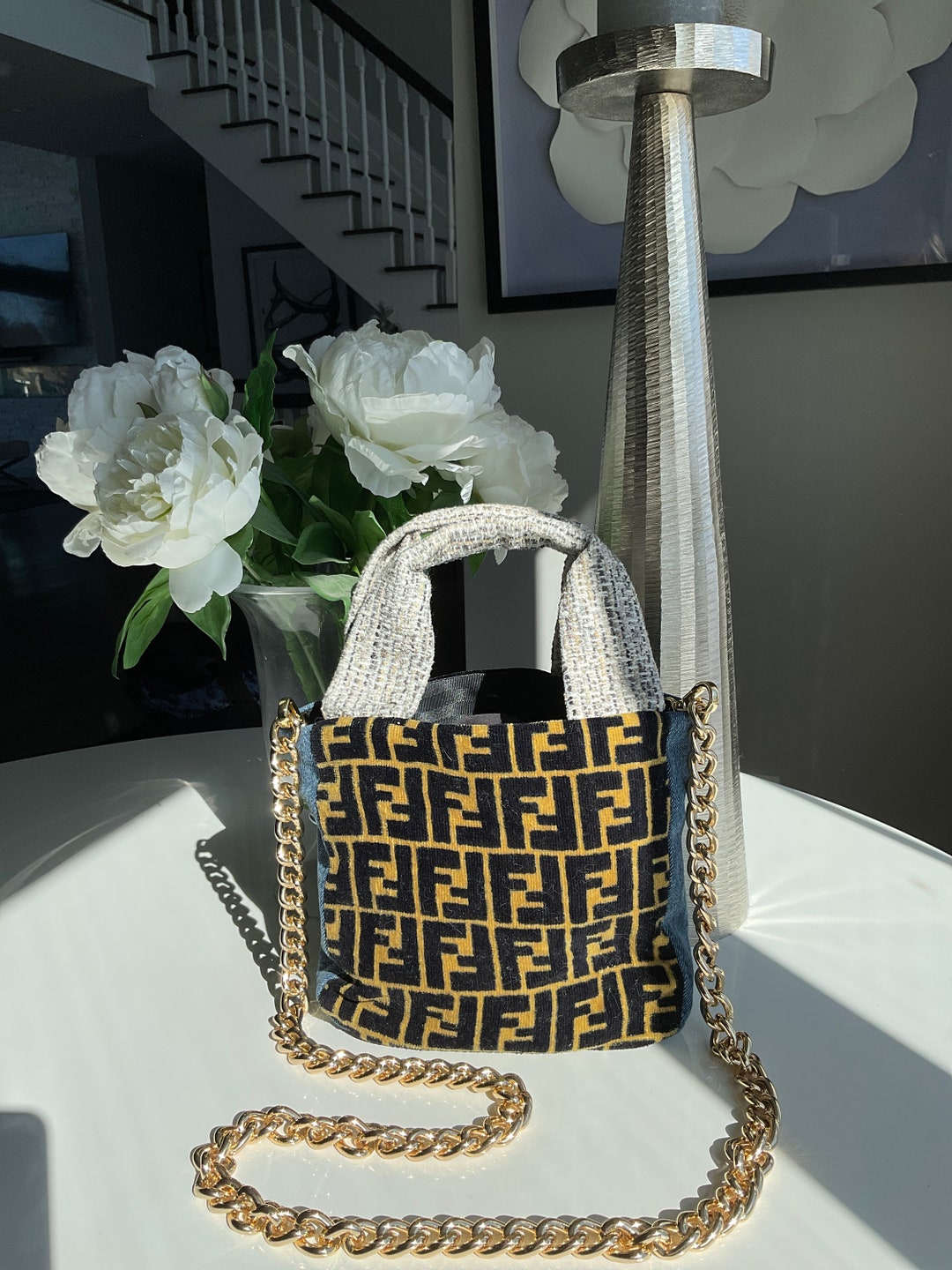 Crossbody Tote Bag Purse Upcycled Designer Inspired - Etsy