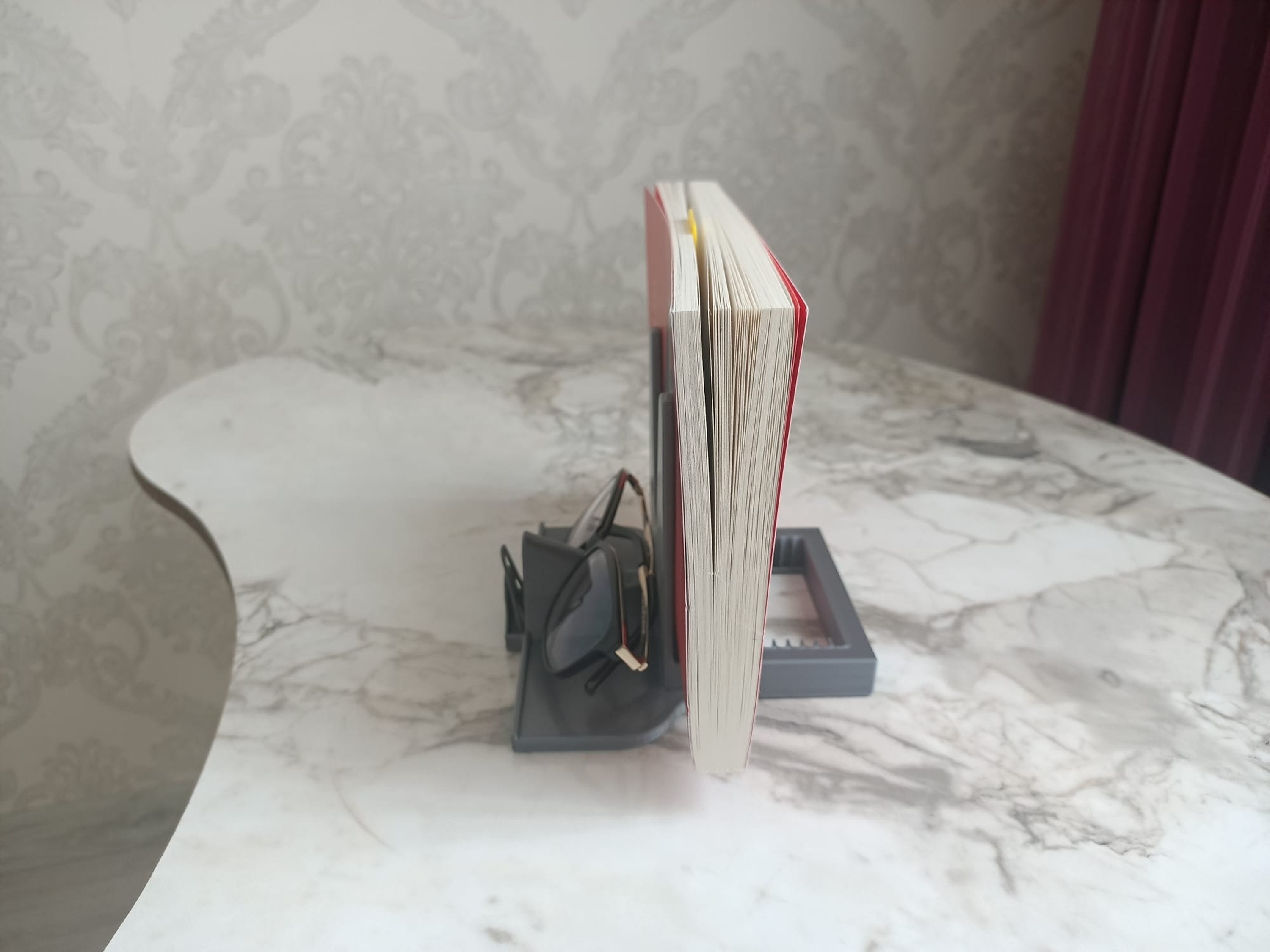 3D Print Book Holder Model With Glasses Compartment and Bookmark - Etsy