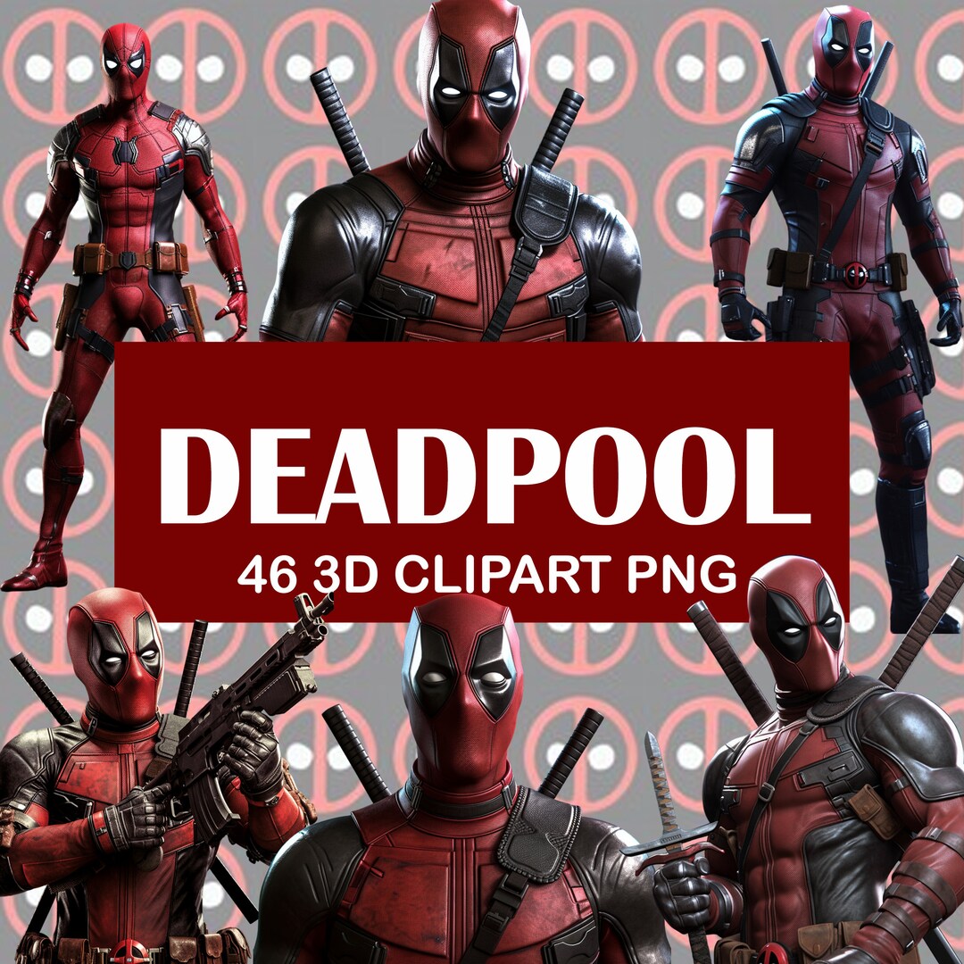 Deadpool 3D PNG Bundle Design Transparent Background Download Now ...