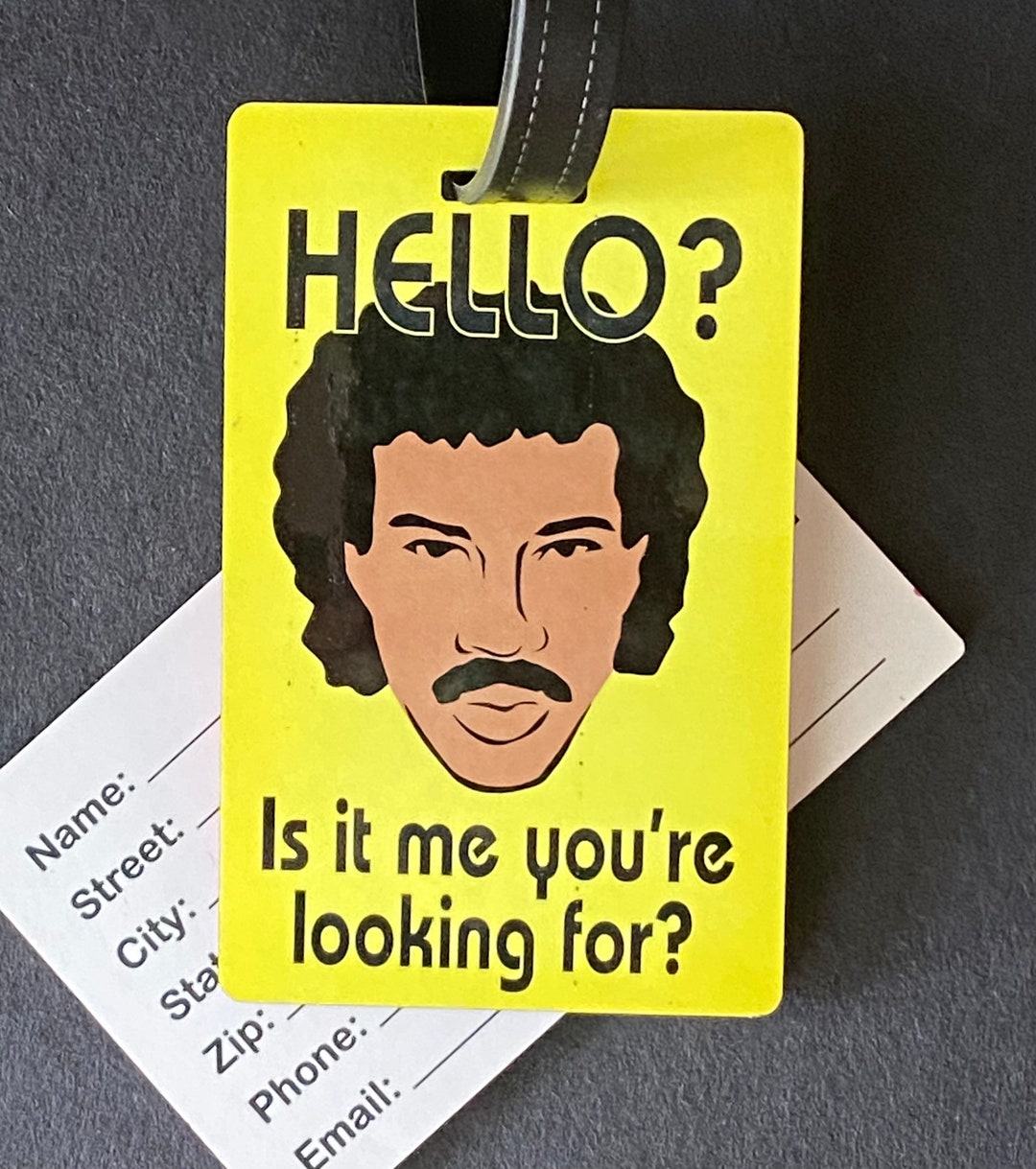 Luggage Tag: "hello? is It Me You’re Looking For?" Lionel Richie Bag ...
