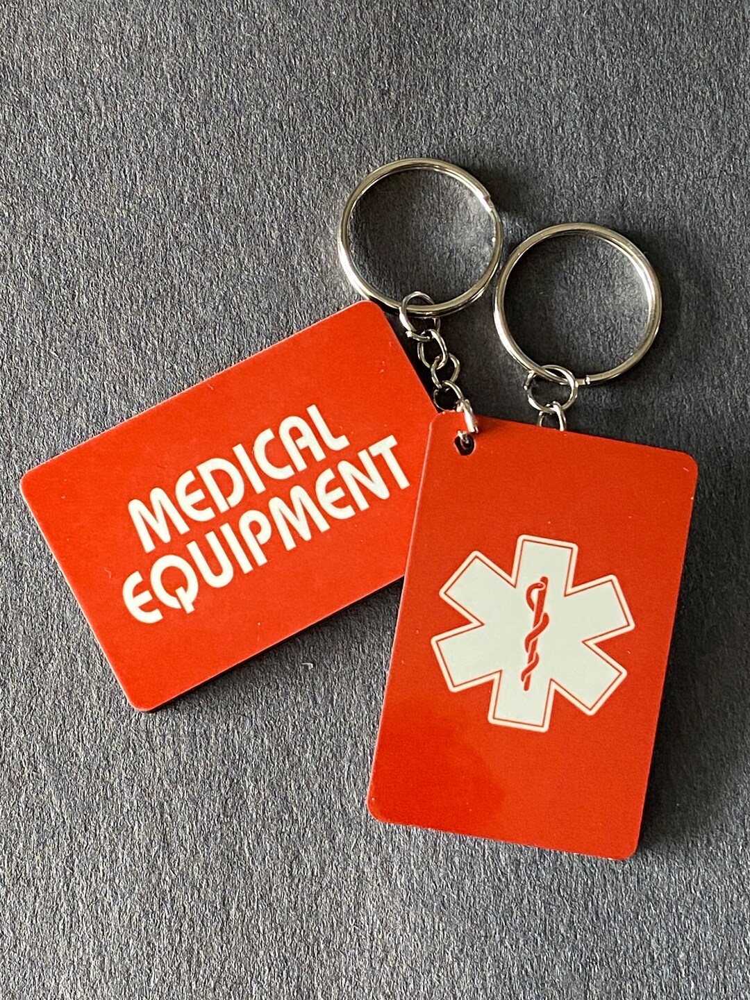 Medical Equipment Tag, Keychain. Medical Equipment Keychain. TWO ...