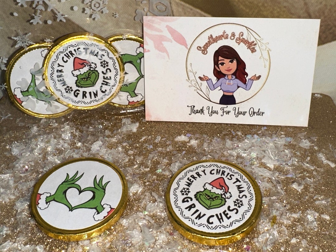Grinch Themed Christmas Chocolate Coins - Etsy