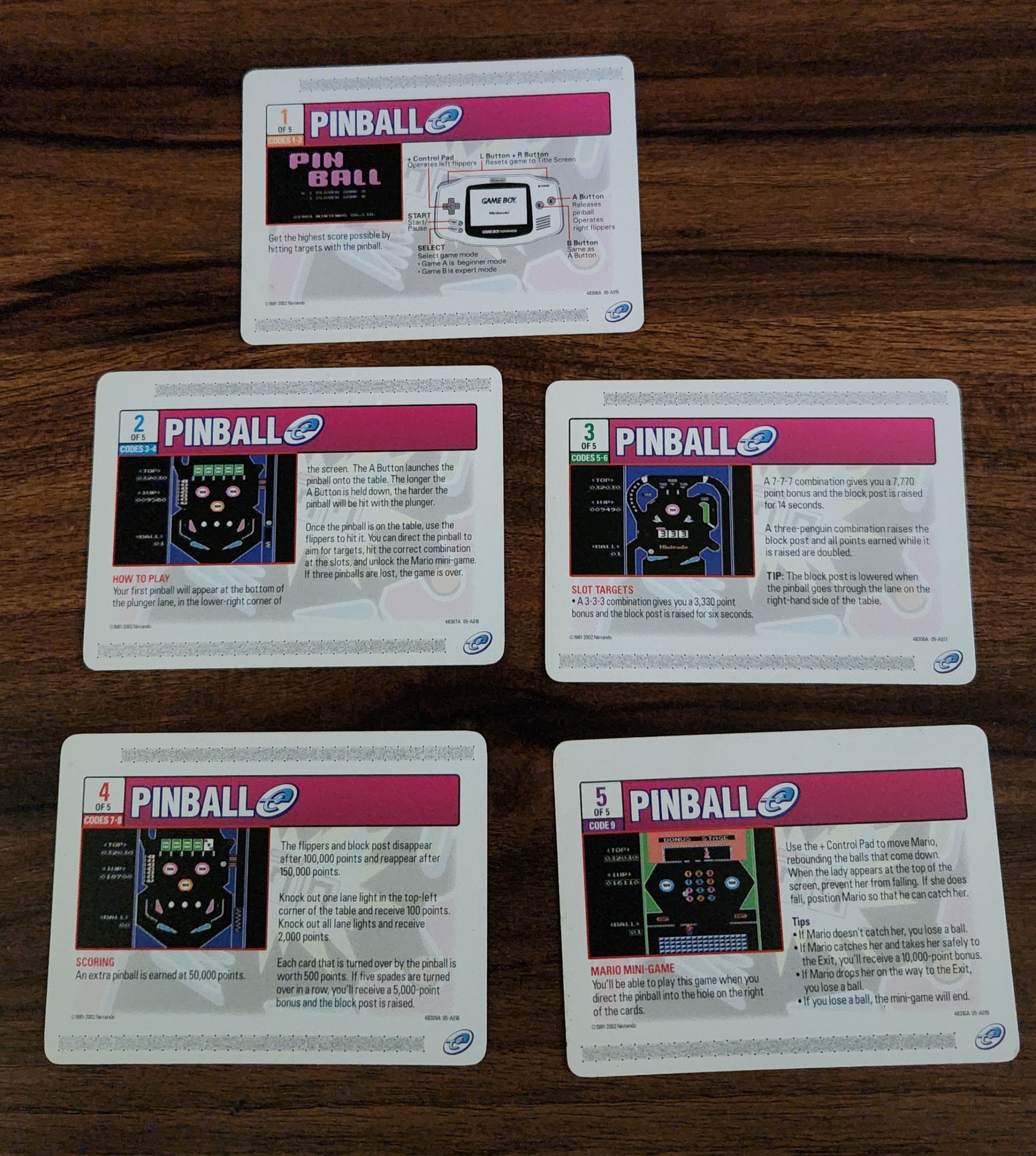 Pinball Game Boy Advance E Reader Cards - Etsy