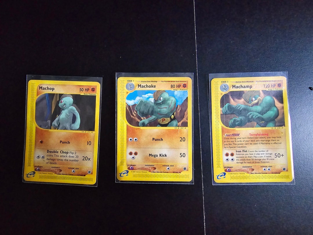 Pokemon E-reader Cards Machop Machine Machamp for the Game Boy Advanced ...