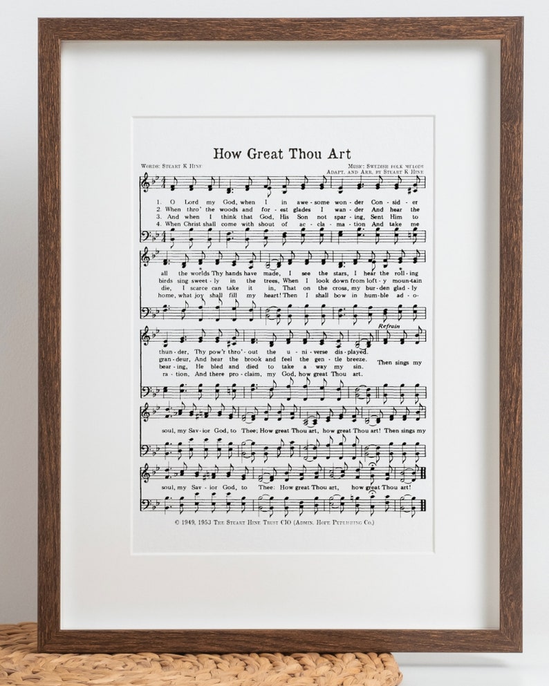 How Great Thou Art Printable Hymn Sheet Music Hymn INSTANT DOWNLOAD ...