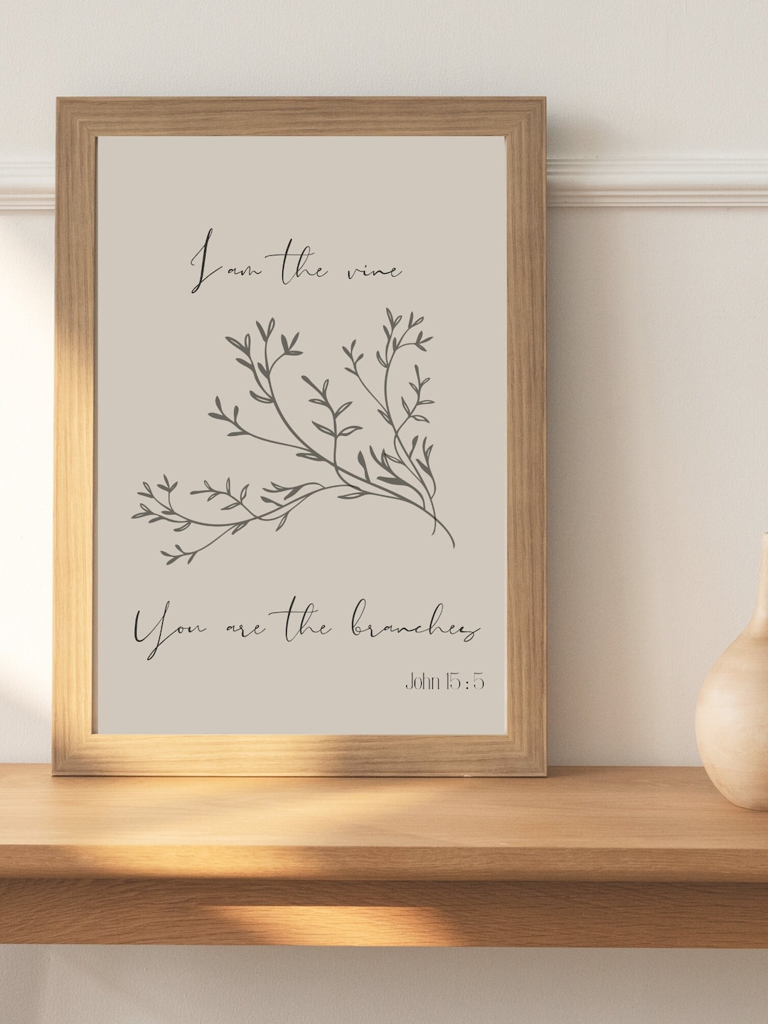 John 15:5 Scripture Wall Art Christian Art INSTANT DOWNLOAD Christian ...