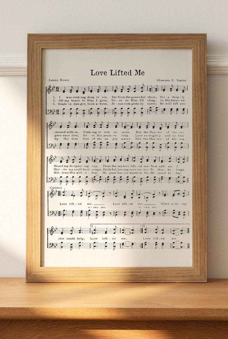 Love Lifted Me - Printable Hymn - Sheet Music Hymn - -INSTANT DOWNLOAD ...