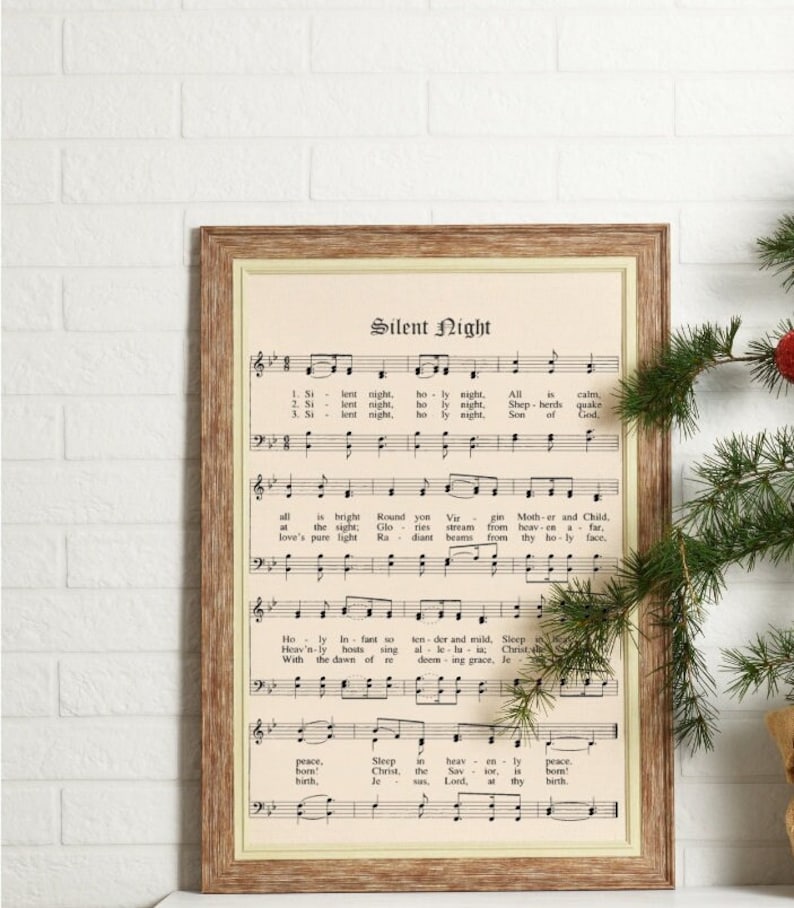 Silent Night Christmas Hymn Printable Hymn Christmas Sheet Music ...