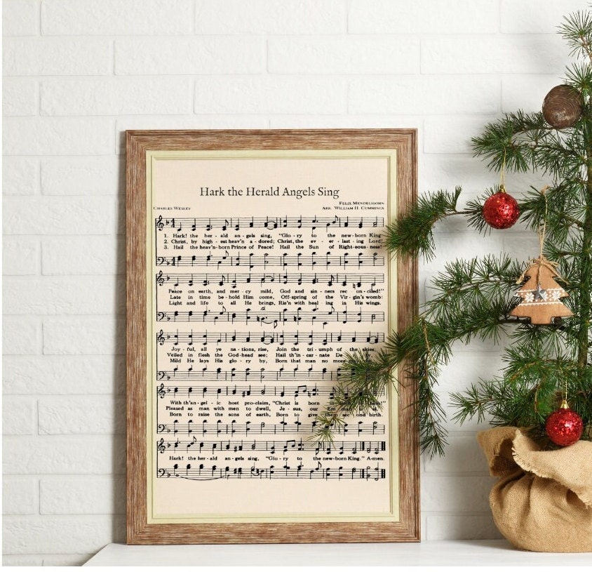 Hark the Herald Angles Sing Printable Hymn Christmas Sheet - Etsy