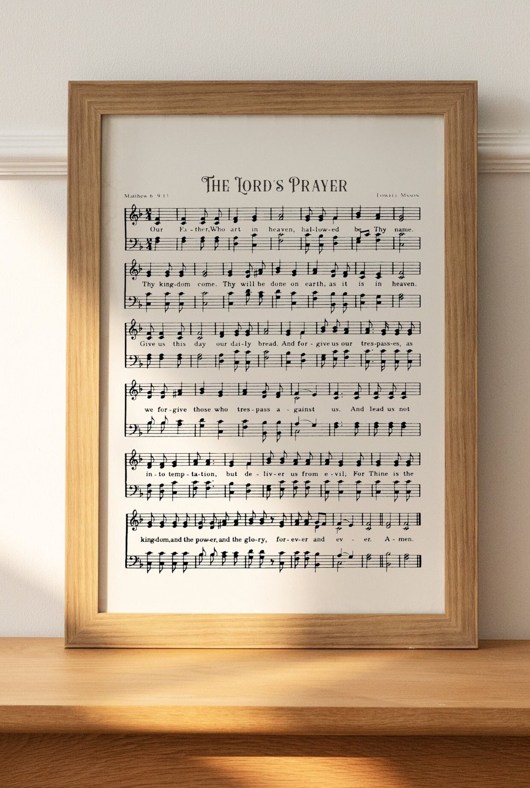The Lords Prayer Printable Hymn Sheet Music Hymn INSTANT DOWNLOAD ...