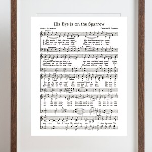His Eye is on the Sparrow Hymn Printable Hymn Sheet Music - Etsy