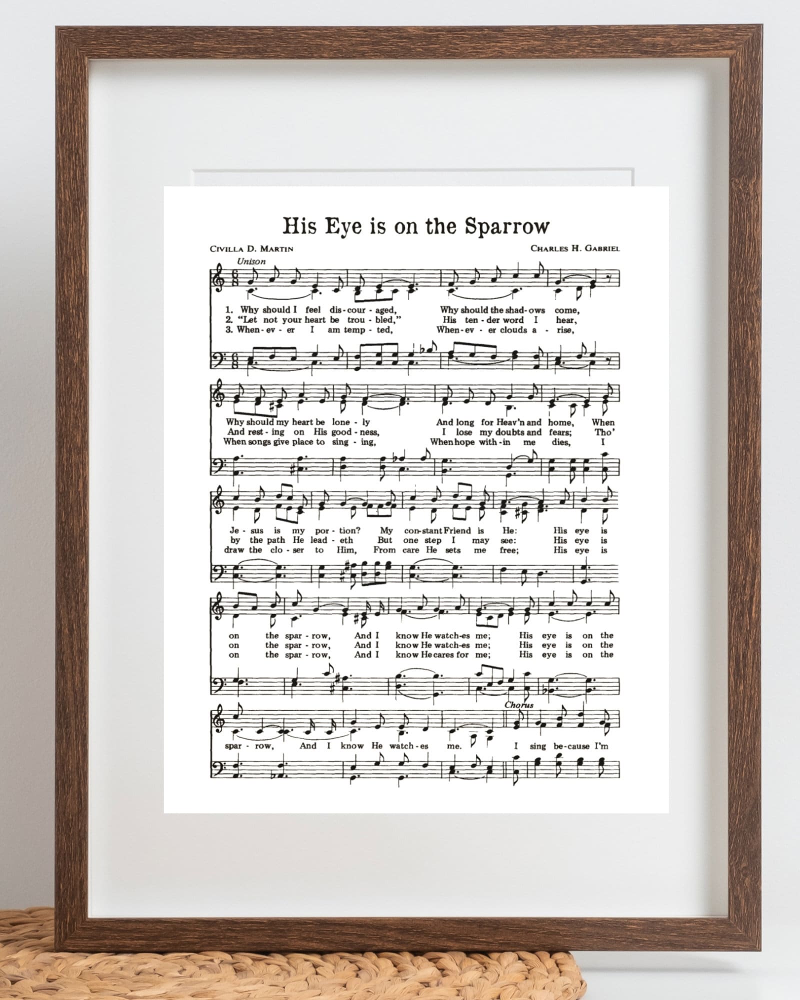 His Eye is on the Sparrow Hymn Printable Hymn Sheet Music - Etsy