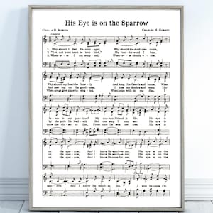 His Eye is on the Sparrow Hymn - Printable Hymn - Christian Art -INSTANT DOWNLOAD - Scrapbooking ...