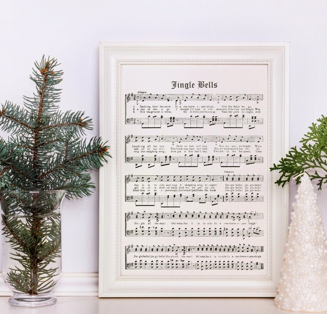 Jingle Bells Digital Print Printable Hymn Christmas Sheet Music INSTANT ...
