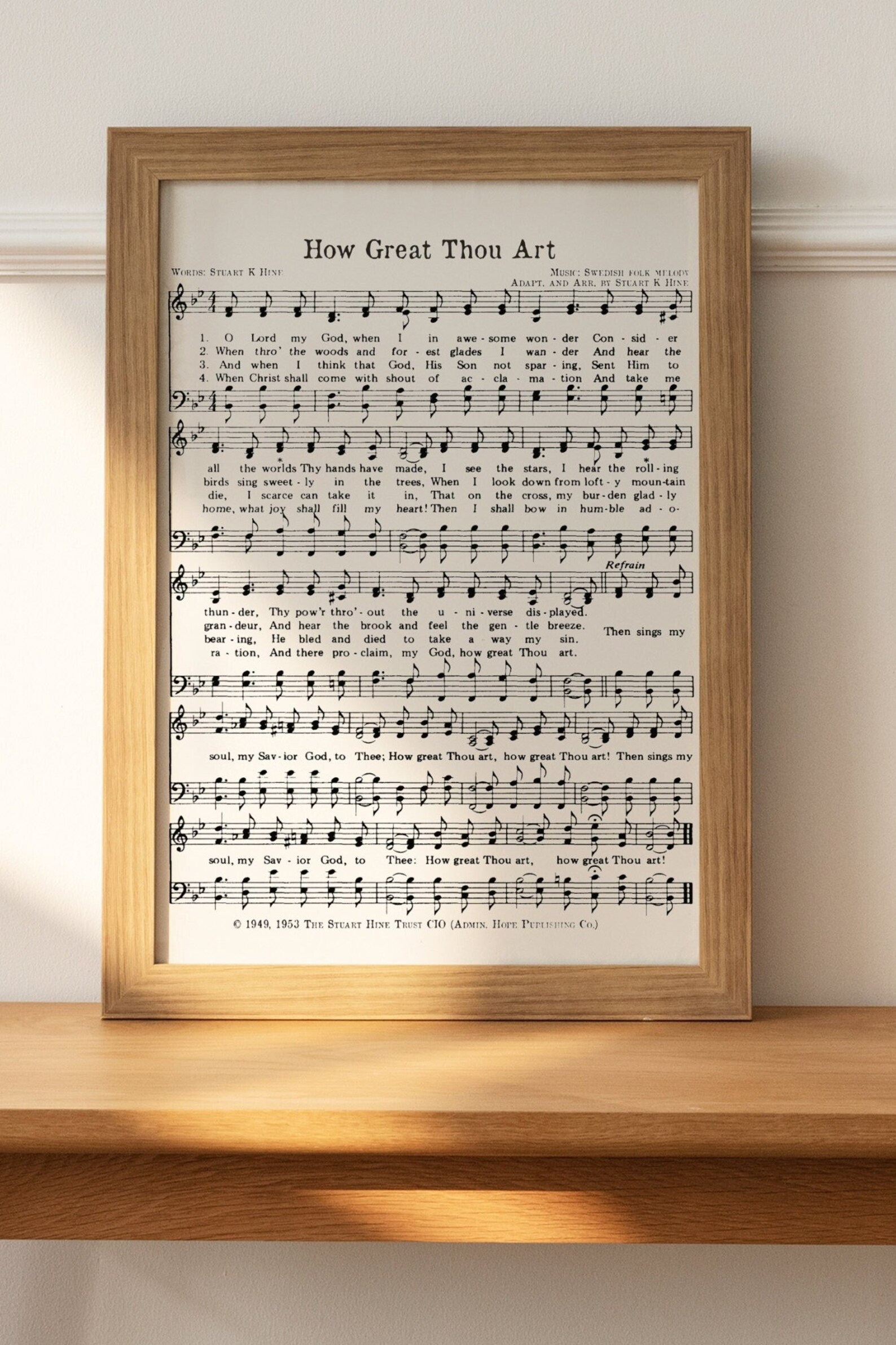 How Great Thou Art - Printable Hymn - Sheet Music Hymn - -INSTANT ...