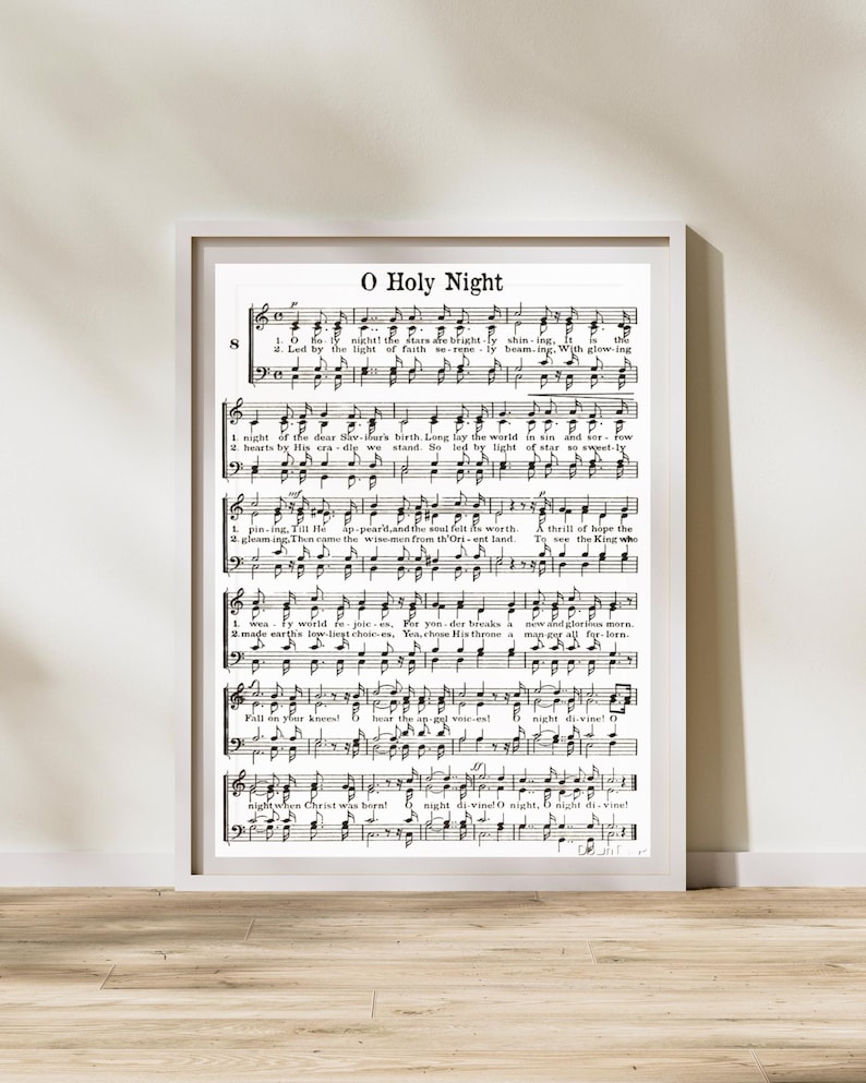 O Holy Night - Printable Hymn - Christmas Sheet Music -INSTANT DOWNLOAD ...