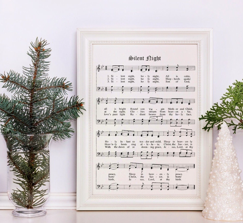 Silent Night Christmas Hymn Printable Hymn Christmas Sheet Music ...