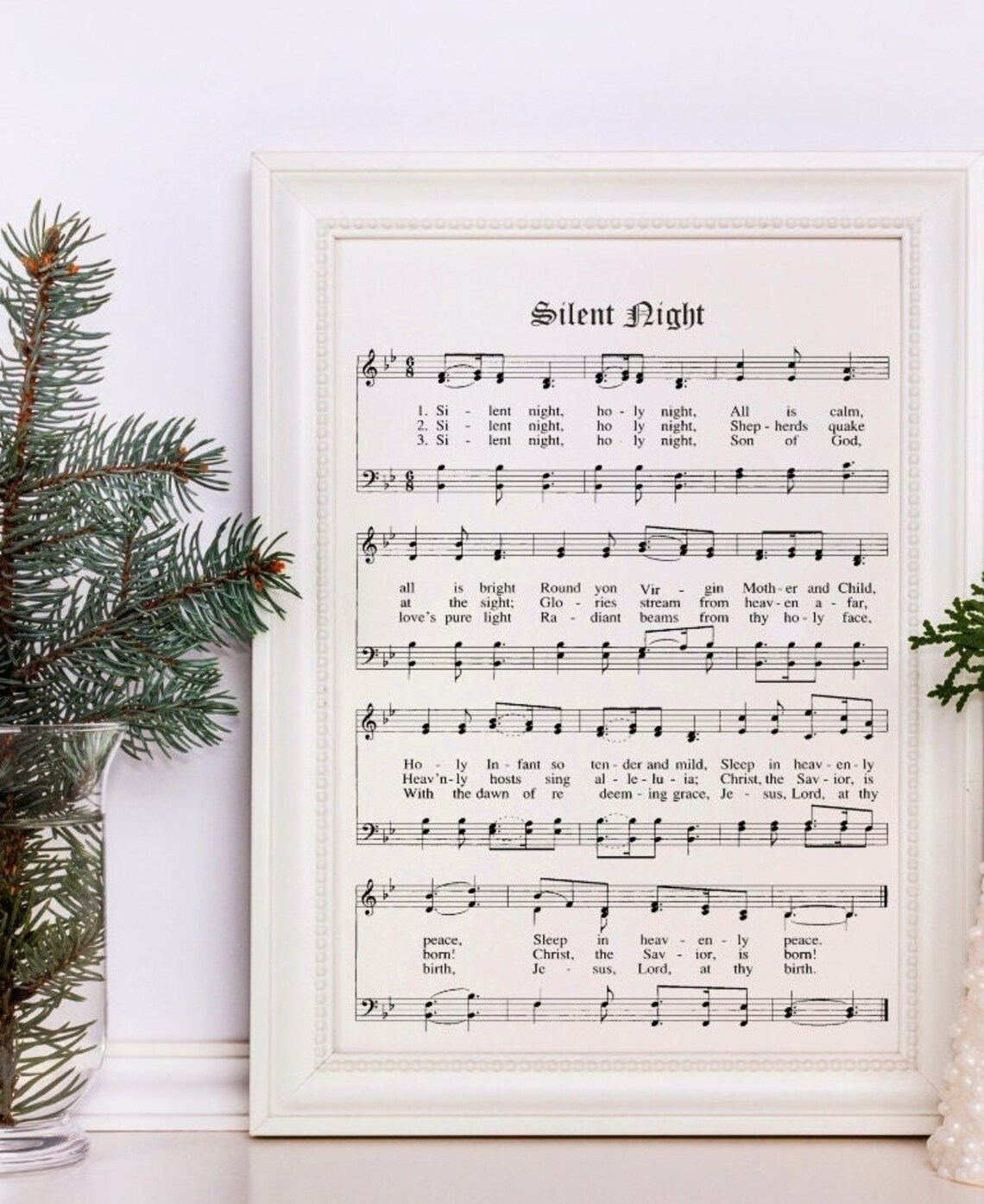 Silent Night Christmas Hymn - Printable Hymn - Christmas Sheet Music ...