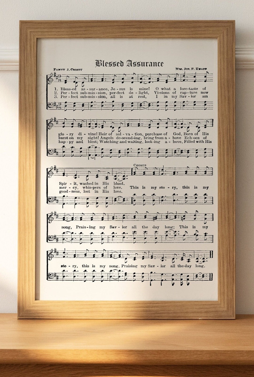 Blessed Assurance Printable Hymn Sheet Music Hymn INSTANT DOWNLOAD ...