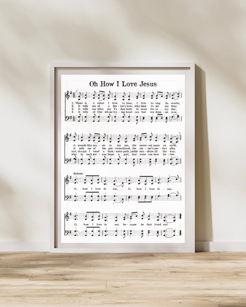 Oh How I Love Jesus- Printable Hymn - Sheet Music Hymn - INSTANT ...