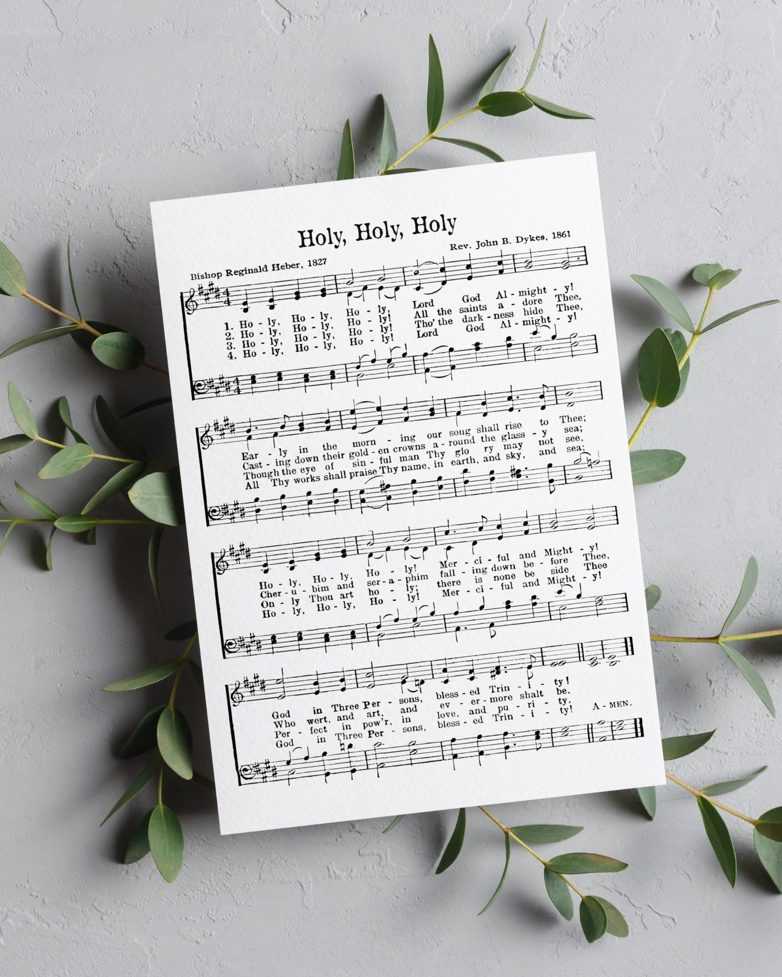 Holy Holy Holy Printable Hymn Sheet Music Hymn INSTANT - Etsy
